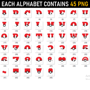 Pokemon Alphabet Letters png - MR ALPHABETS