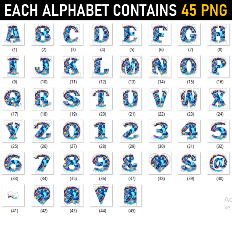 Stitch Alphabet Letters png New 4 - MR ALPHABETS