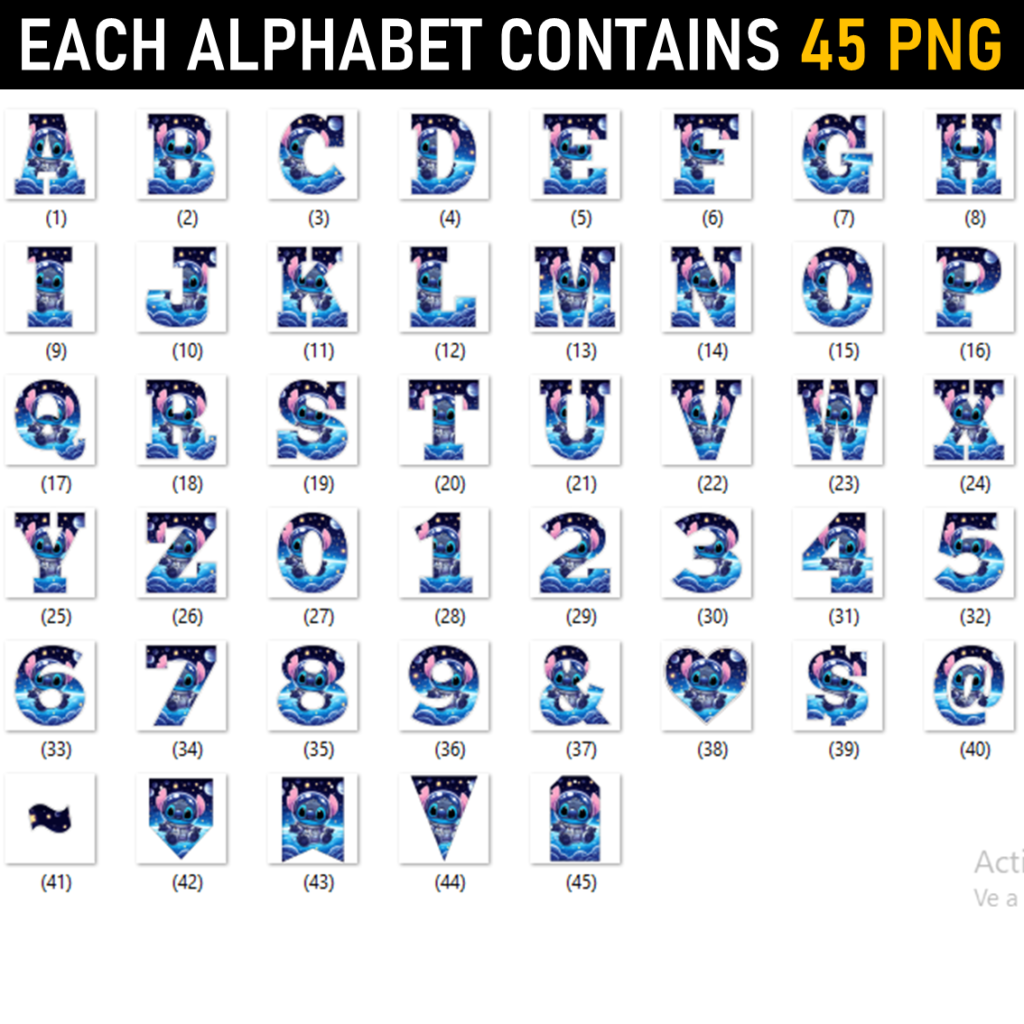 Stitch Alphabet Letters png New 5 - MR ALPHABETS