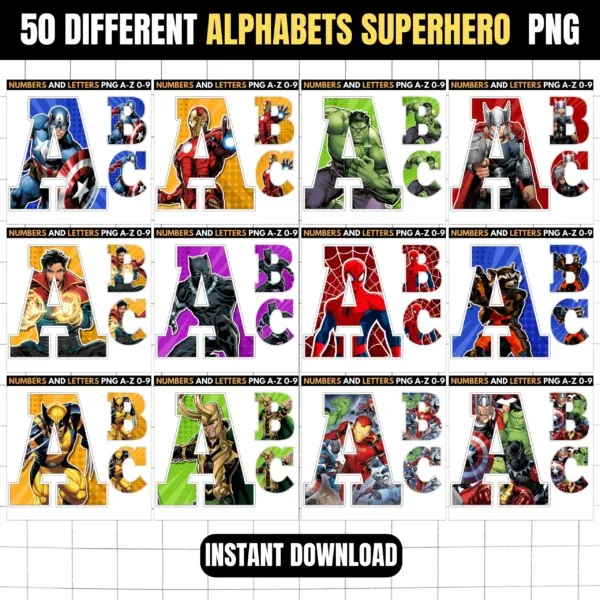 MEGA PACK 50 ALPHABET - Each Alphabet Contains 45 Images png - Total of ...